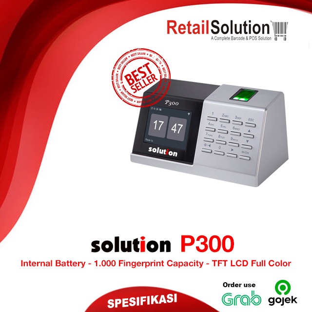 Jual Mesin Absensi Sidik Jari Fingerprint WiFi - Solution P300 / P-300 | Shopee Indonesia