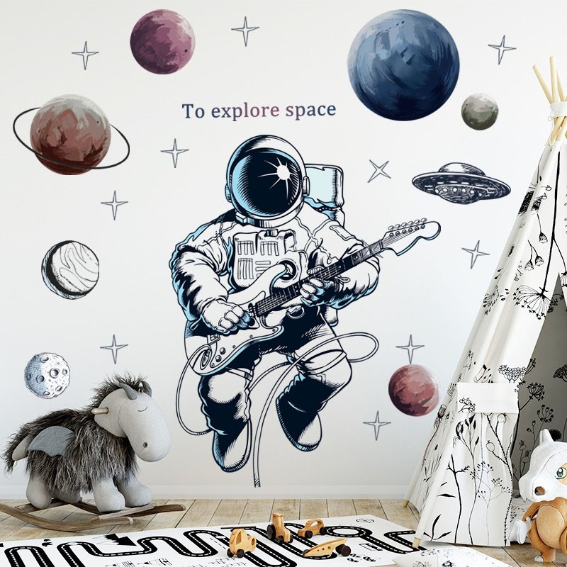 Jual Wall Sticker Astronot Gitar Stiker Dinding Dekorasi Ruang ...