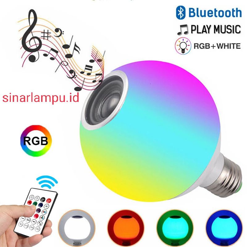 Jual lampu wireles bluetooth dengan lampu LED RGB E27 REMOTE CONTROL ...