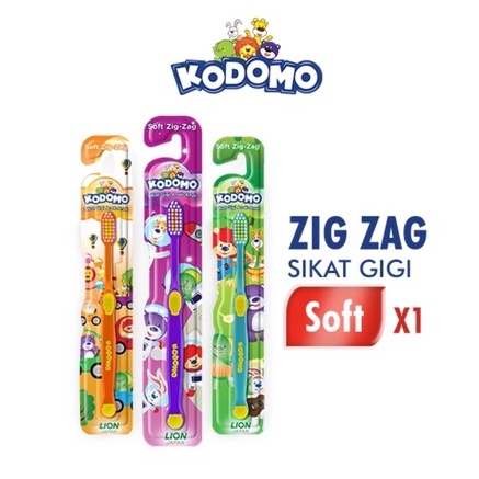 Jual KODOMO Sikat Gigi Reguler - Zigzag - Curvy - Koko Dodo 1pcs (Random Colour) | Shopee Indonesia