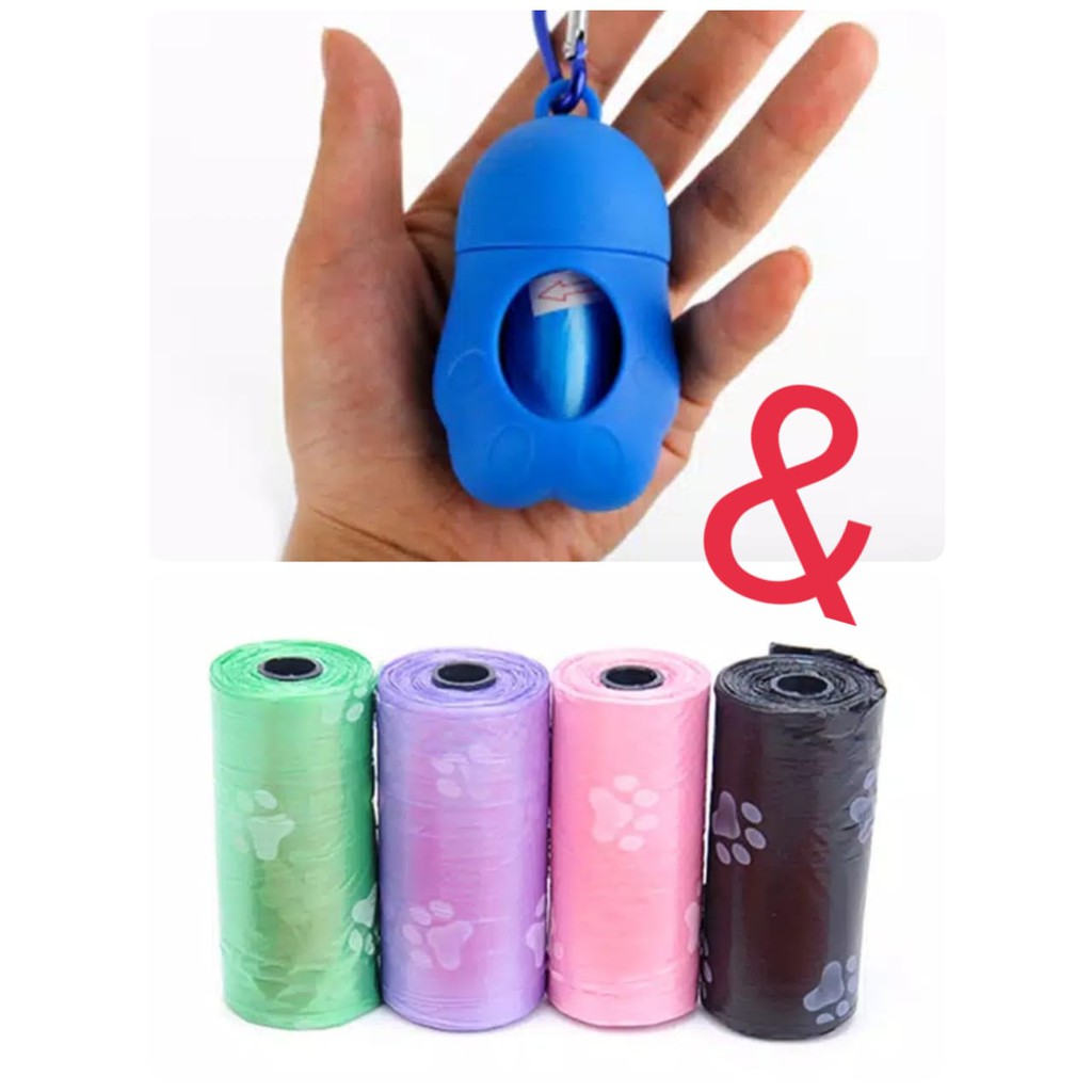 Jual Dispenser Poop Waste Bag + 4 Refill Kantong Plastik Anjing Kucing ...