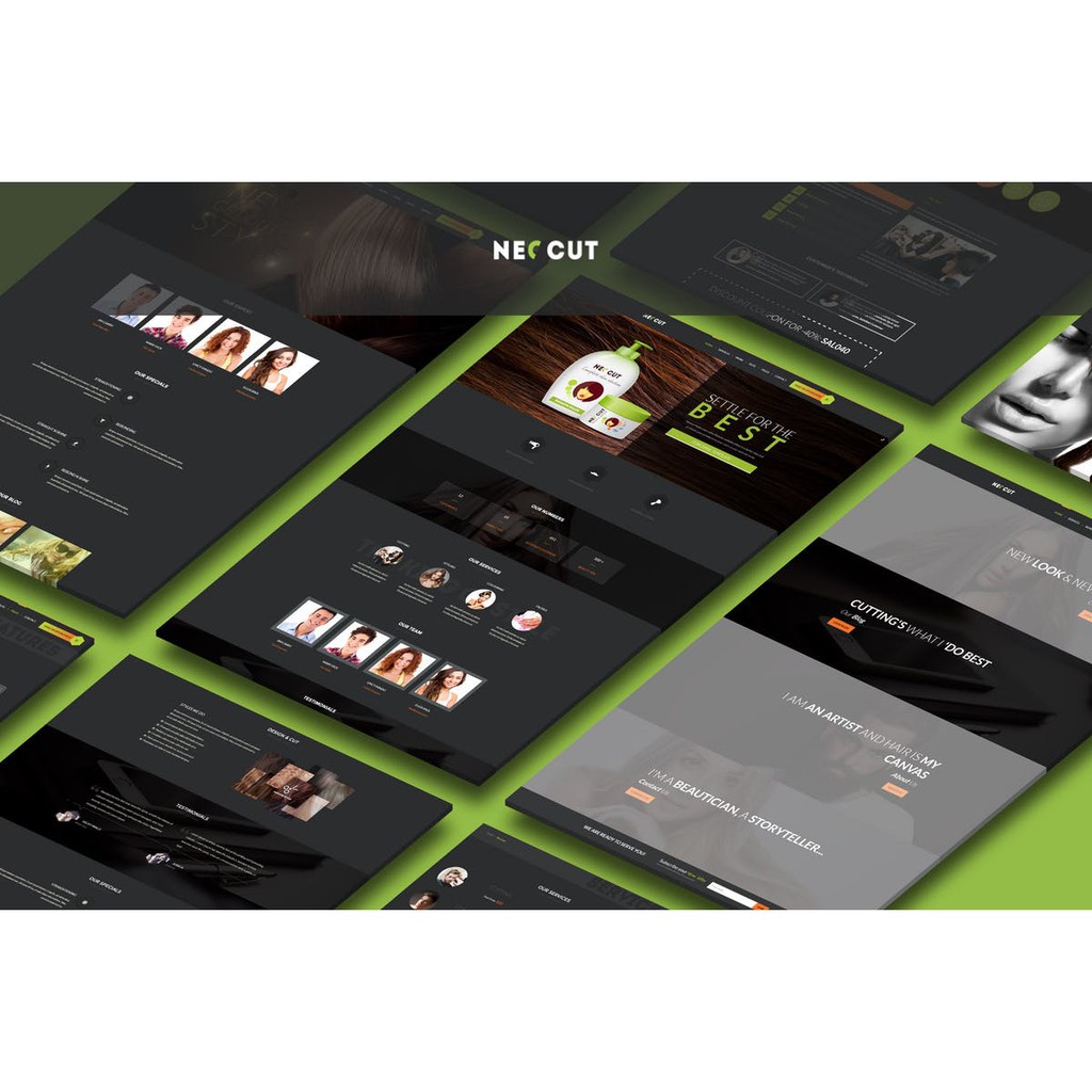 Jual Landing HTML Page - Neo Cut HTML5, Responsive Hair Salon Template ...