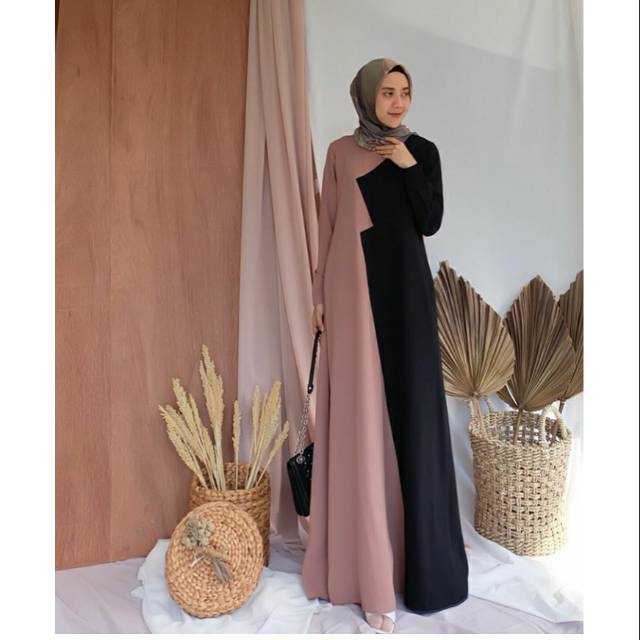 Jual MIRANDA DRESS Choco L By Azmiza official | Shopee Indonesia