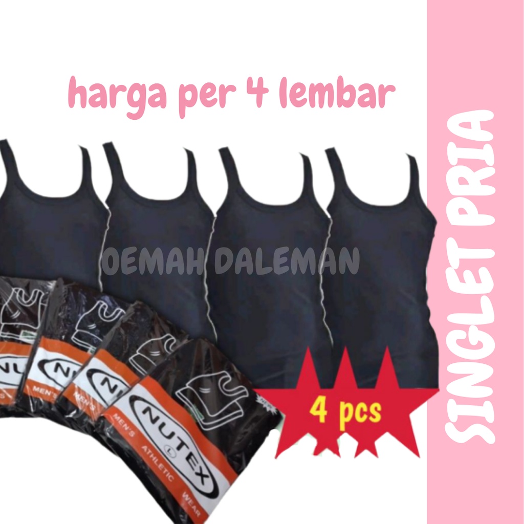 Jual PAKET ISI 4 KAOS DALAM HITAM SINGLET PRIA REMAJA DAN DEWASA ...