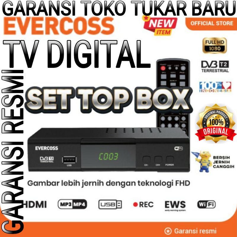 Jual SET TOP BOX STB EVERCOSS TV DIGITAL FULL HD DVB T2 USB SUPORT ...