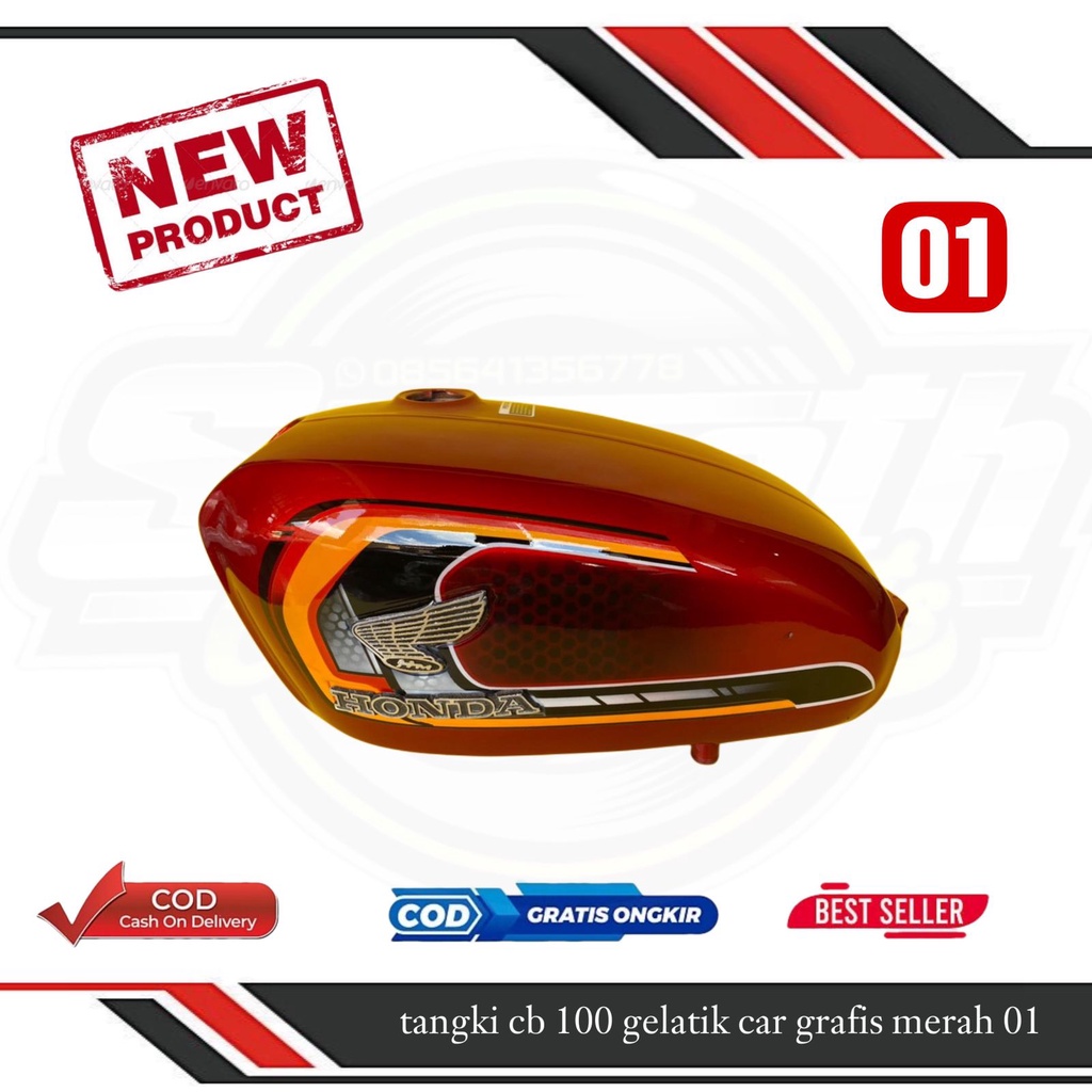Jual Tangki tengki cb 100 gelatik Warna Merah 01 cat grafis | Shopee ...