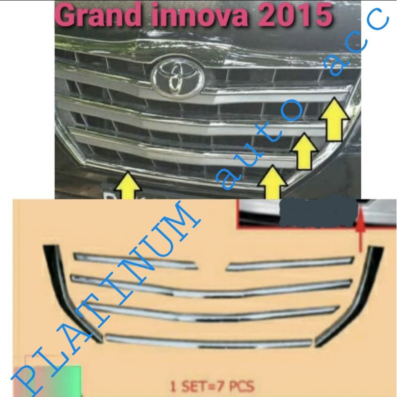 Jual List grill chrome Grand Innova 2014-2015. | Shopee Indonesia