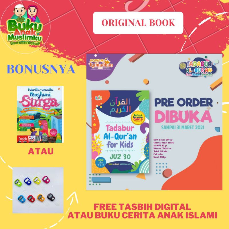Jual TADABBUR Al-Qur'an FOR KIDS JUZ 30 ( PILIH BONUS ) | Shopee Indonesia