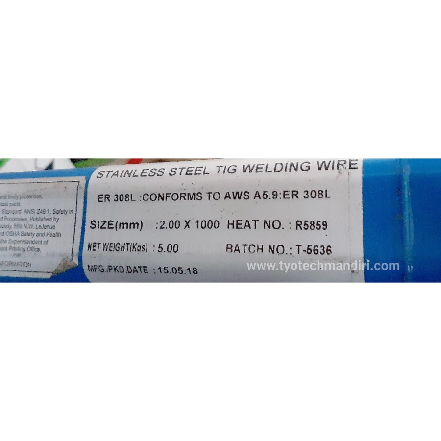 Jual Kawat Las TIG WELDING ROD STAINLESS STEEL ER308L 2.0MM (1KG) / ER 308 L FILLER | Shopee ...