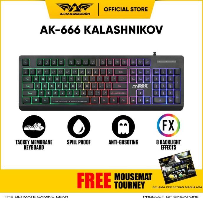 Jual Armaggeddon AK666 Spill Proof Backlit Membrane Gaming Keyboard ...