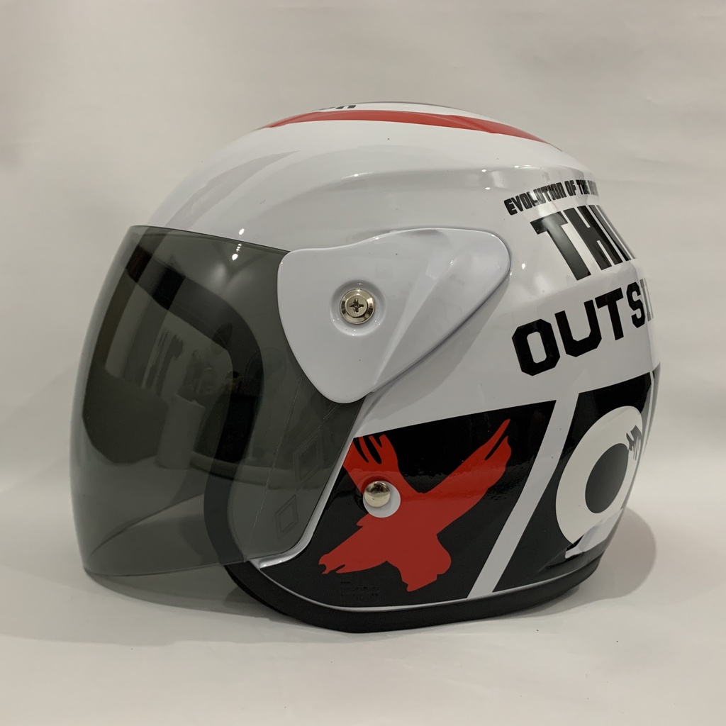 Jual Helm Nuvo Outside Putih Glossy - Helem Helmet SNI Dewasa BXP Evo ...