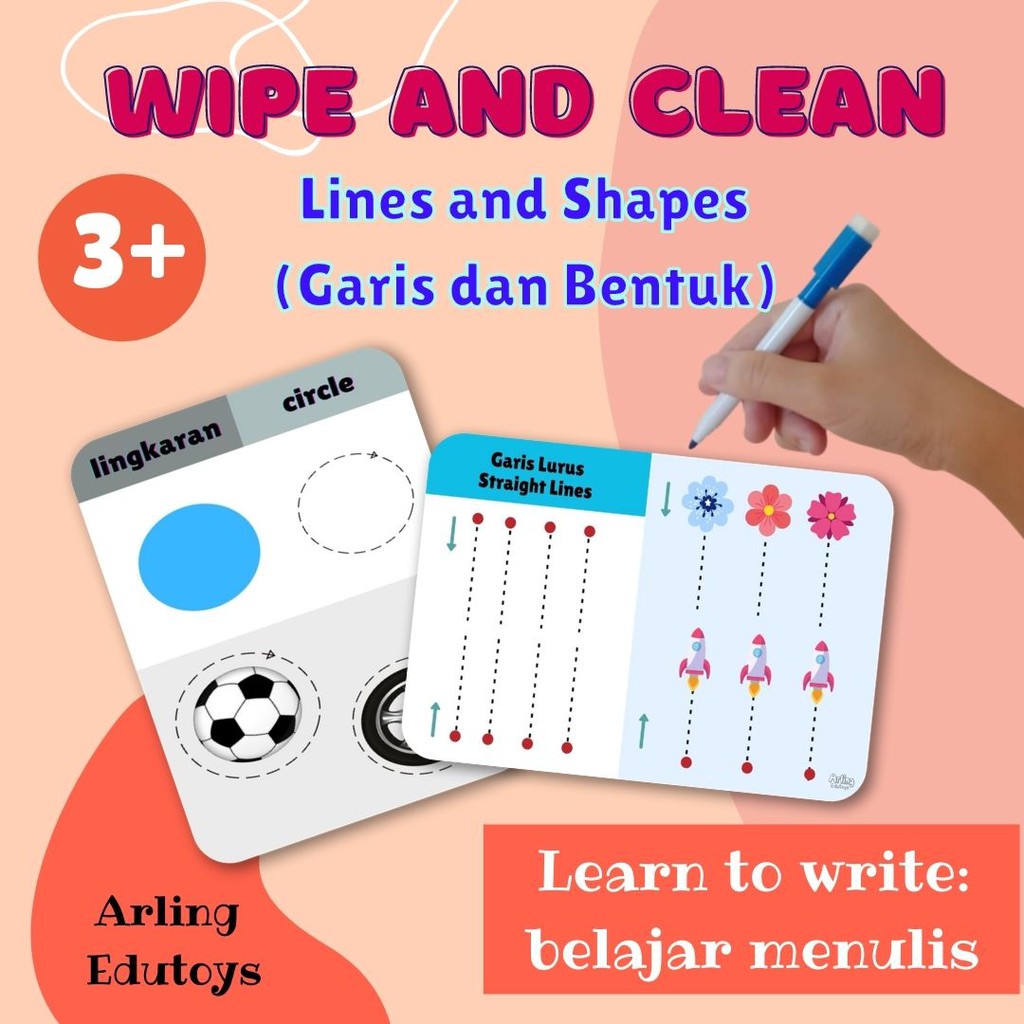 Jual TERMURAH!! Wipe and Clean Flashcard Flash Cards Worksheet Pen ...