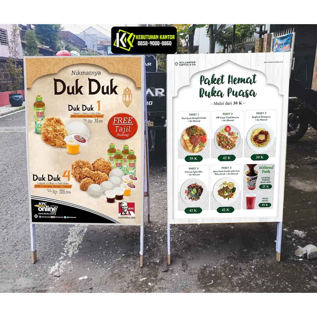 Jual Jual Banner Kayu Portable Papan Promosi Kayu Standing 50x80cm ...