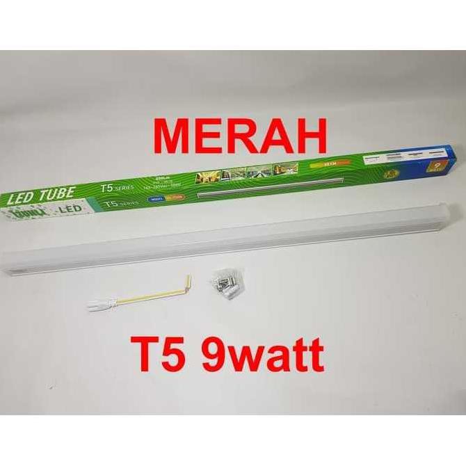 Jual Lampu Set neon tube 9 watt cahaya MERAH TL T5 LED 60cm Merk IZUNLI ...