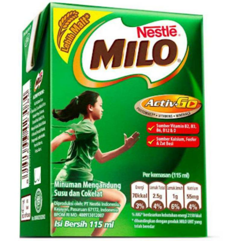 Jual Milo UHT Kemasan 110ml ecer | Shopee Indonesia