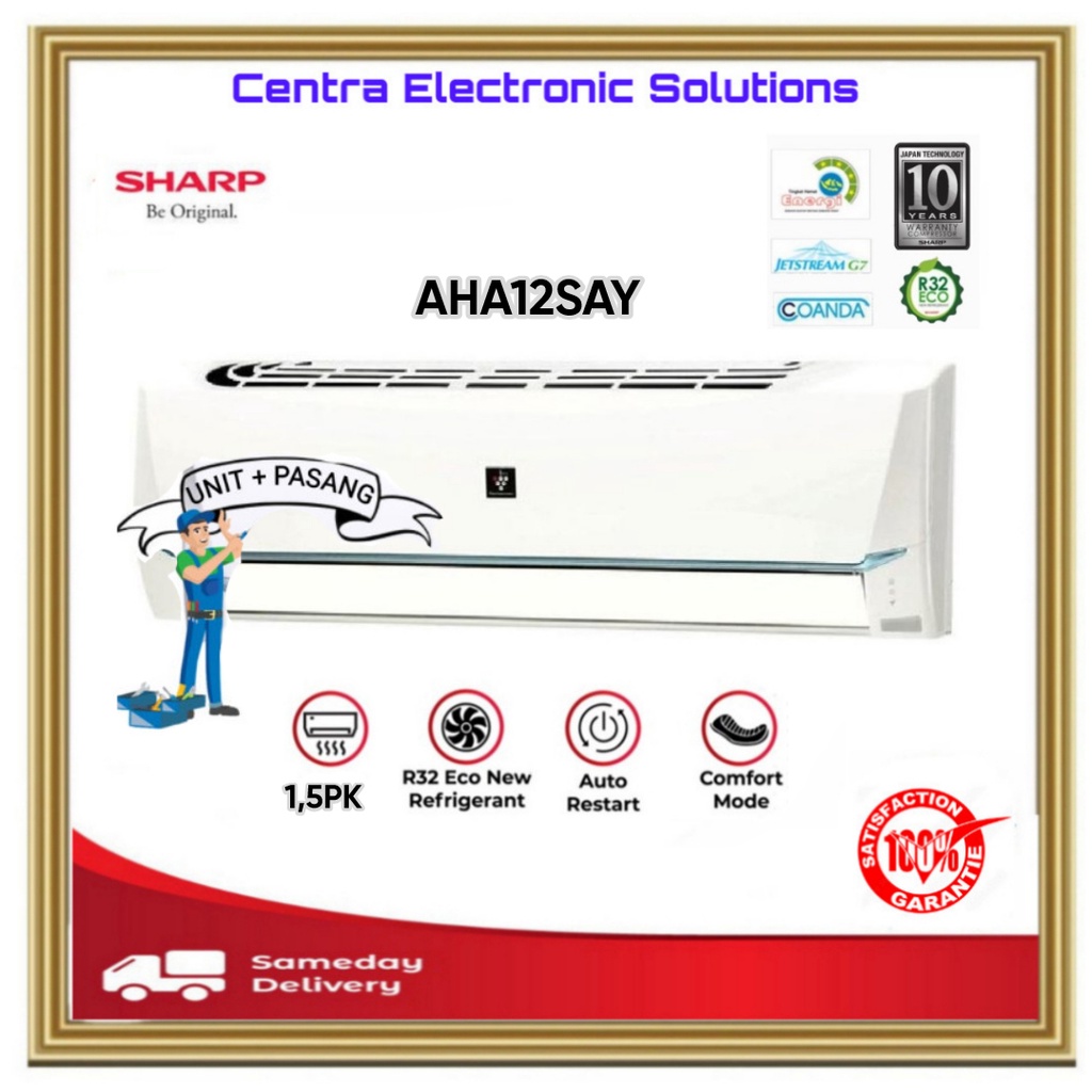 Jual Ac Sharp AH-A12SAY 1,5 PK Standart Jet Stream Series R32 AHA12SAY ...