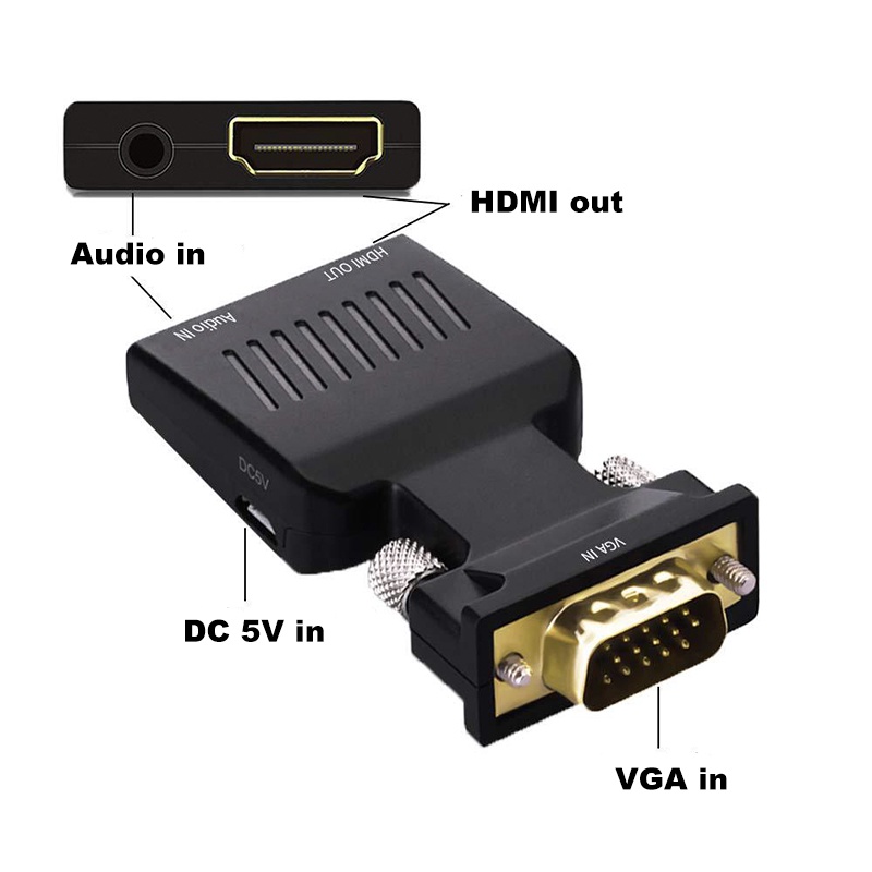 Jual VGA TO HDMI CONVERTER - VGA AND AUDIO input TO HDMI output ...