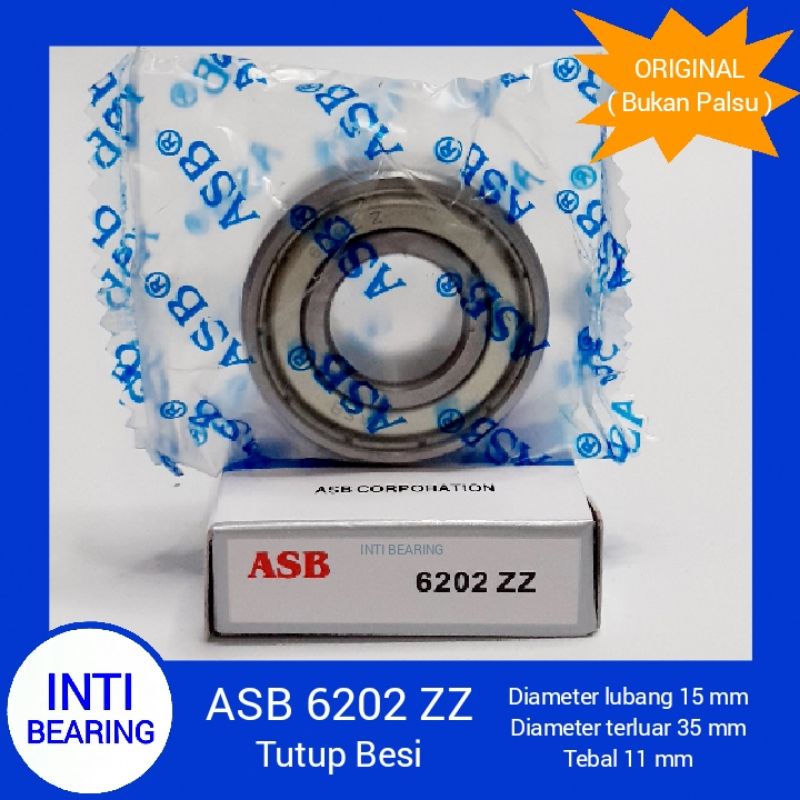 Jual BALL BEARING 6202 ZZ ASB LAKER ASLI ORIGINAL LAHER BANTALAN 6202ZZ ...