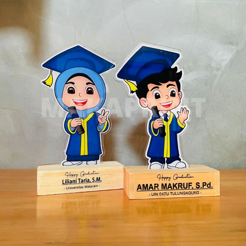 Jual Piala wisuda hijab ( WARNA BIRU ), piala kelulusan, piala TK ...