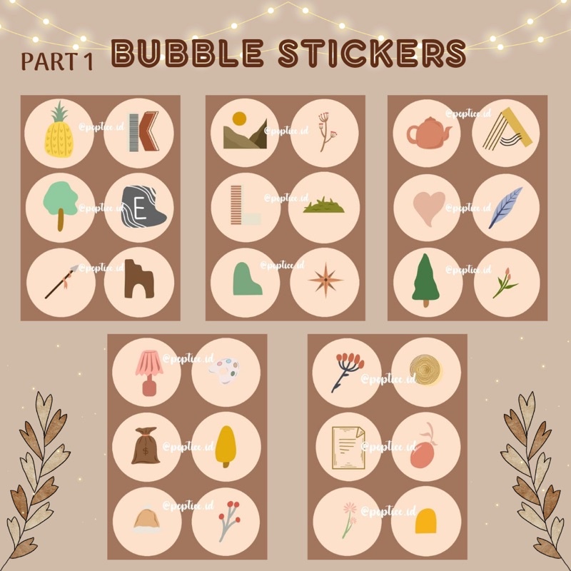 Jual 1 SET AESTHETIC BUBBLE STICKERS PART 1 ISI 6 PCS | Shopee Indonesia