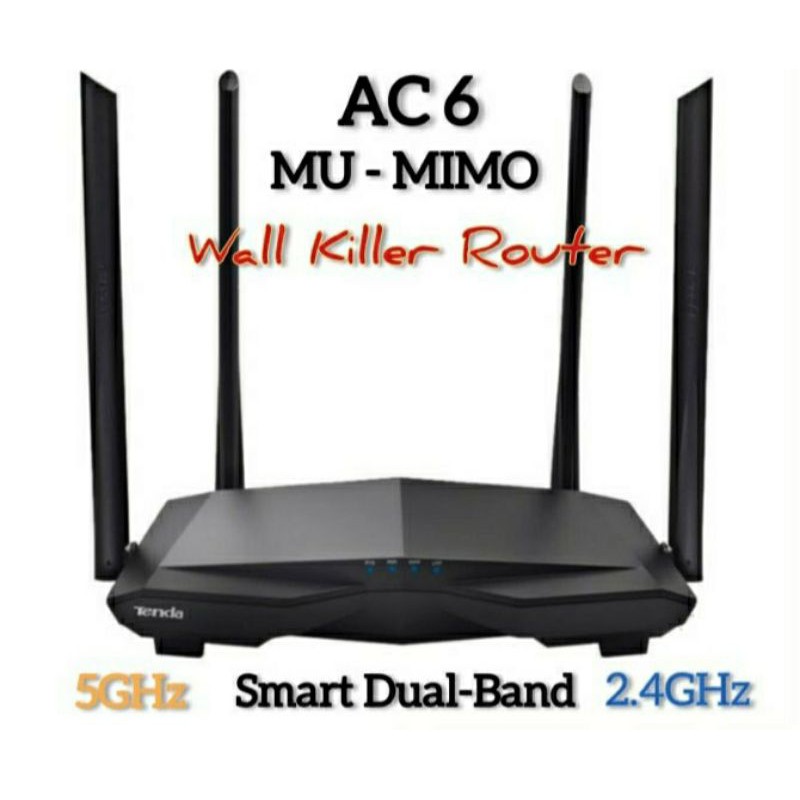 Jual TENDA AC6 AC1200 Smart Dual-Band Wi-Fi Wireless Router | Shopee Indonesia