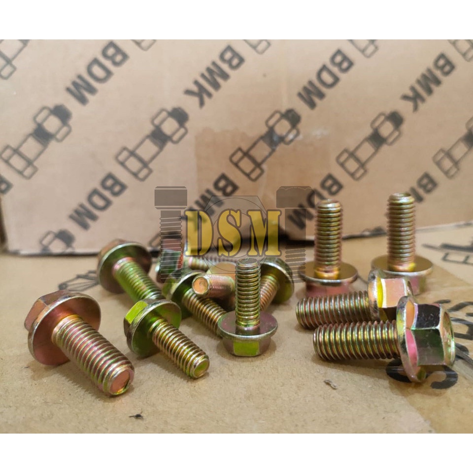 Jual Flange Bolt M8x50 / Baut Topi Kuning M8 Kunci 12 | Shopee Indonesia