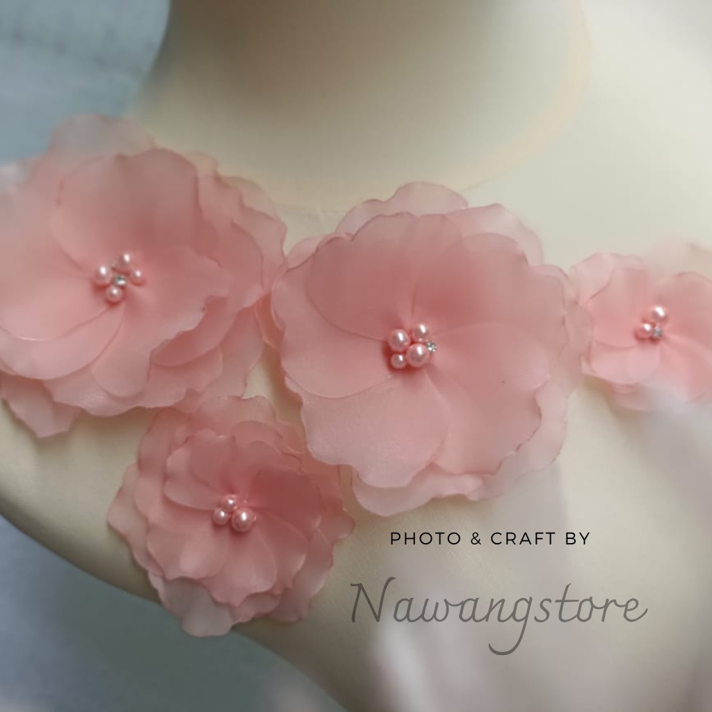 Jual kembang widodari /bunga payet /bunga 3d /jahit /kebaya /brukat ...