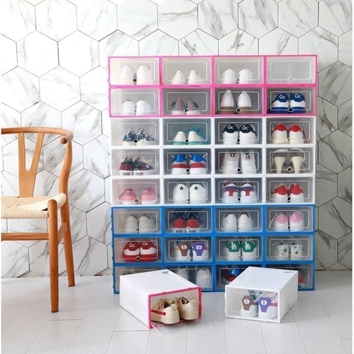 Jual KOTAK SEPATU NEW MODEL flip lipat Box Rak Sepatu Lipat FLIP Shoes ...