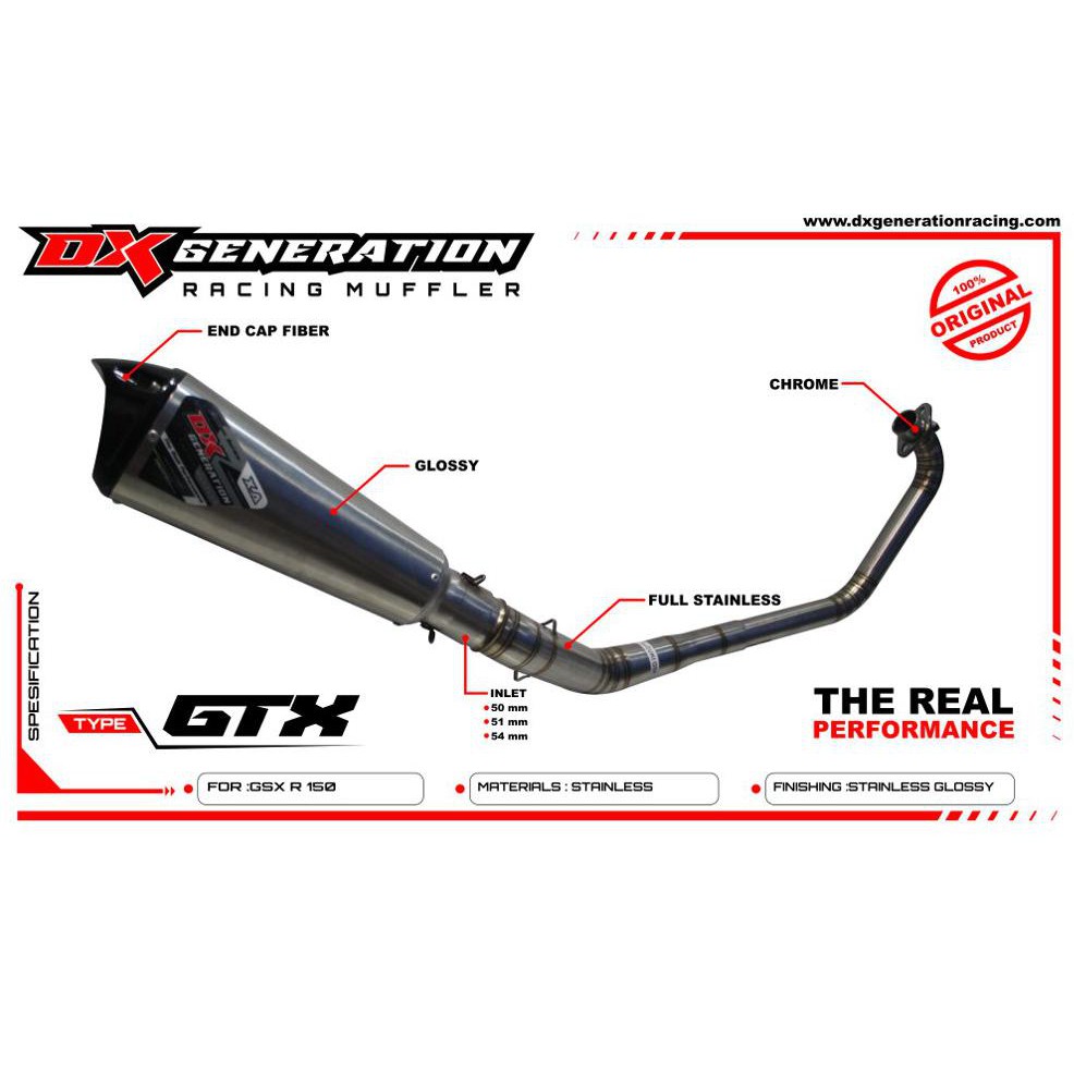Jual knalpot Dx GTX Fullsystem Suzuki Gsx 150 R Atau S | Shopee Indonesia