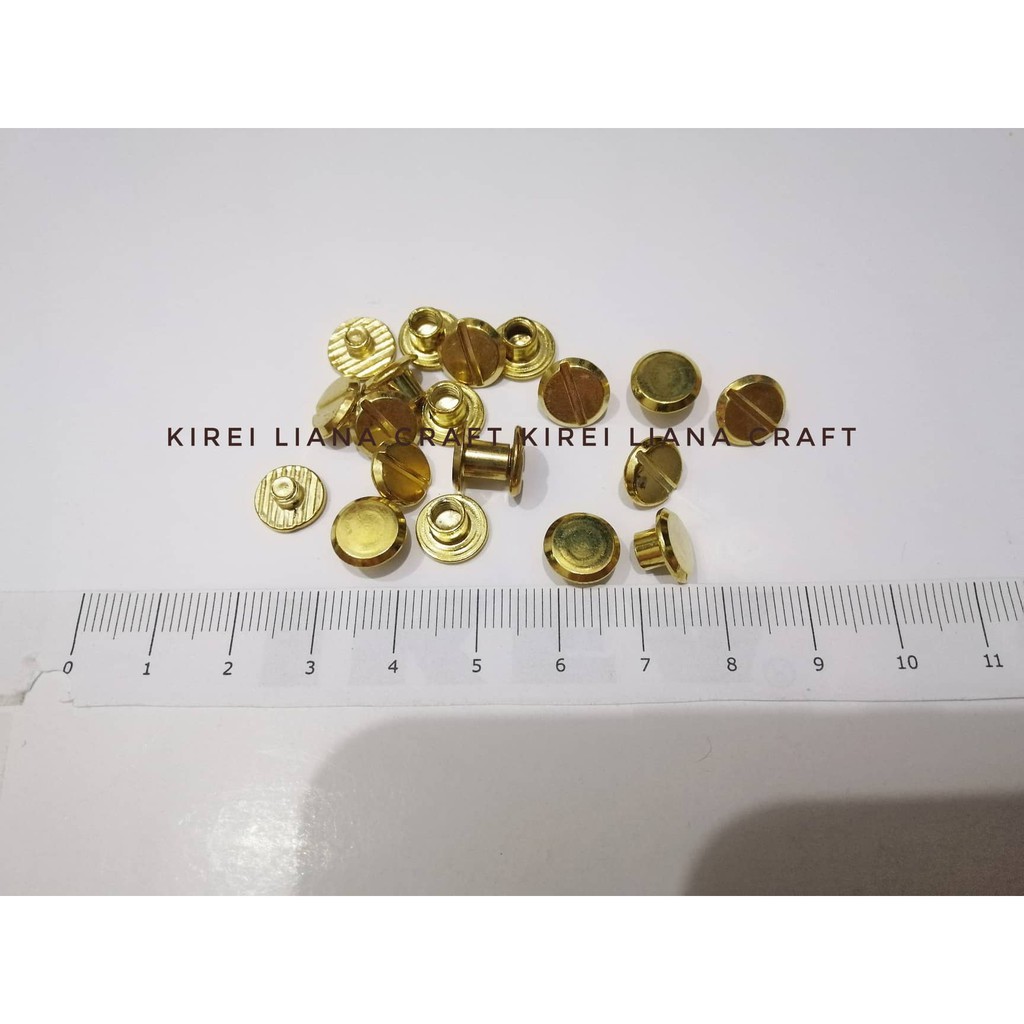 Jual Baut Skrup Screw Paku Rivet 4mm x 10 mm GOLD - Baut Agenda 4mm | Shopee Indonesia