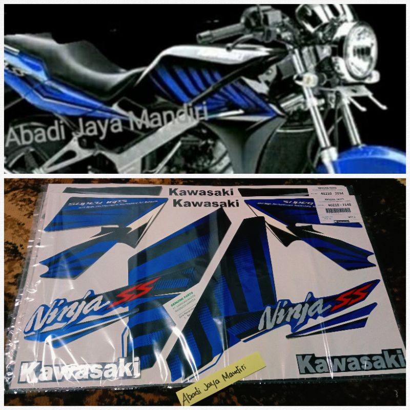 Jual Stiker Les Striping kawasaki Ninja Ss biru zebra asli kawasaki ...