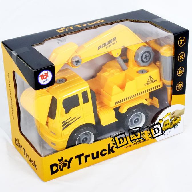 Jual Mainan Anak DIY TRuck Mobil Bongkar Pasang Truk Konstruksi Crane ...