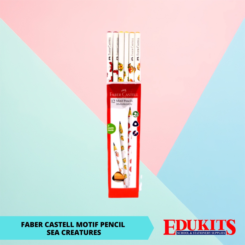 Jual EDUKITS FABER CASTELL MOTIF PENCIL SEA CREATURES 118329 | Shopee Indonesia