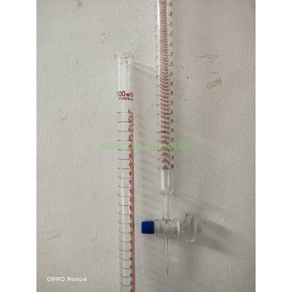 Jual Buret 100ml Pyrex Kran Glass Buret Alat Kompresi Volume Buret ...