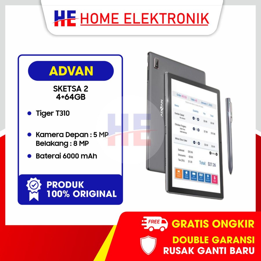 Jual Advan Tab Sketsa 2 Tiger T310 4/64GB 10 Inch Android 11 Garansi ...