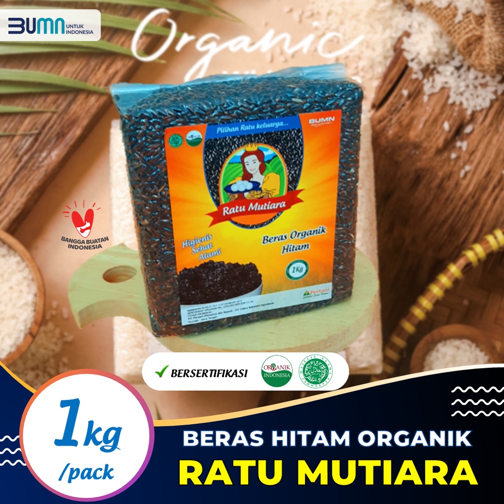Jual Beras Hitam Organik Cap Ratu Mutiara Kemasan 1kg | Shopee Indonesia