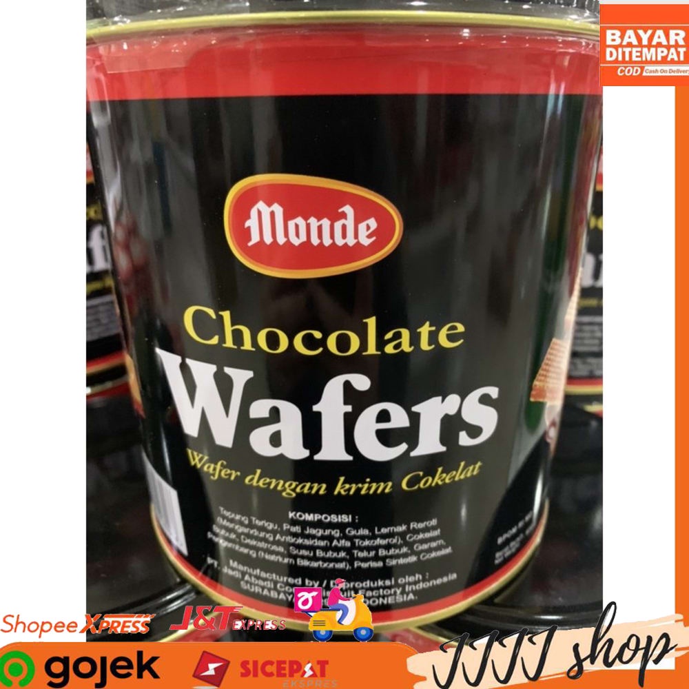 Jual Monde Chocolate Wafers Biskuit Wafer Rasa Coklat Kemasan Kaleng ...
