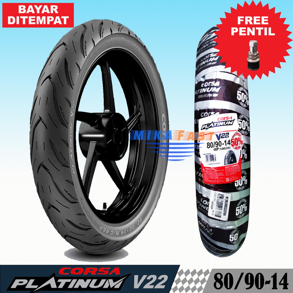 Jual Ban Motor Corsa Platinum V22 | 80/90-14 Tubeless | Shopee Indonesia