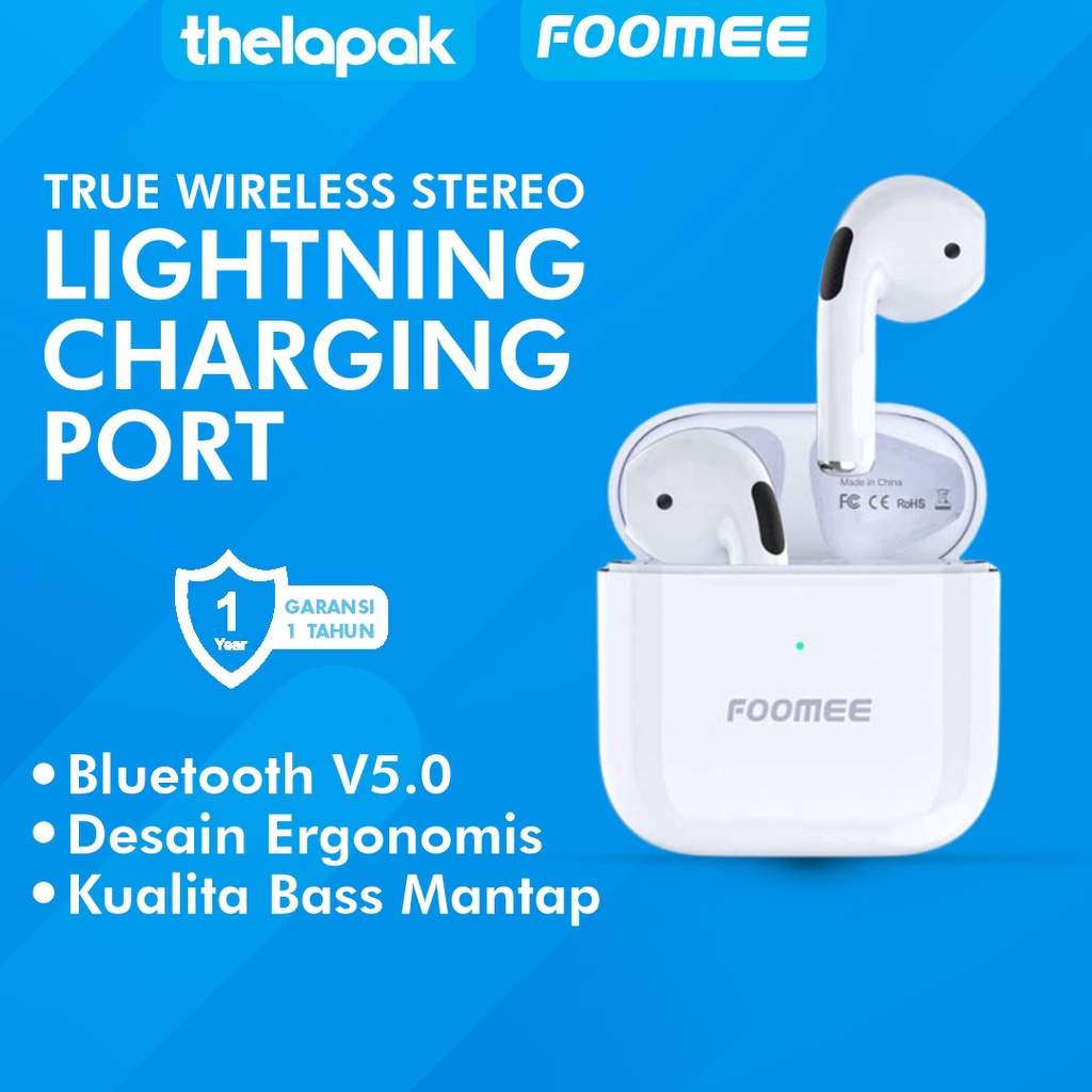 Jual Earphone Bluetooth Foome PA26 TWS Audio Jernih Original Garansi ...