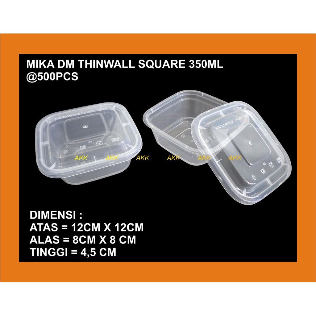 Jual Thinwall Dm Square 350 Ml / Thinwall Box (25 Pcs) | Shopee Indonesia