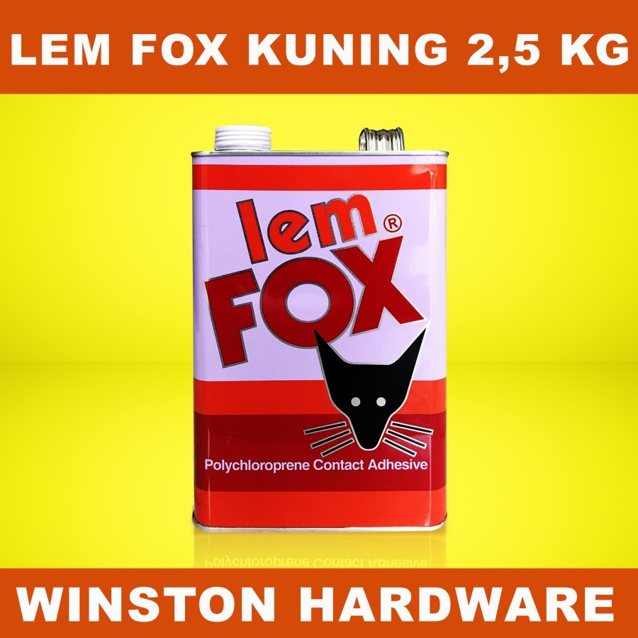 Jual PROMO Lem HPL Furniture Mebel Fox Kuning Galon Kecil 2,5 Kg 2500gr ...