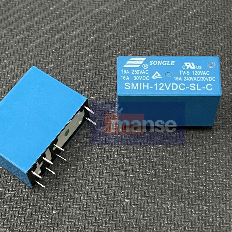 Jual Buy here--Relay Songle 12V Kaki 8 Pin SMIH-12VDC-SL-C 16A Biru Ampere Besar | Shopee Indonesia
