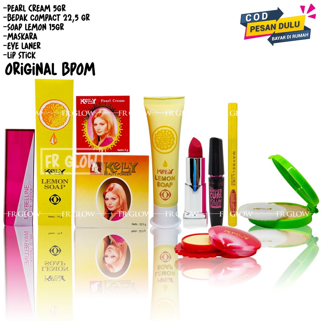 Jual Paket 6 IN 1 Kelly Kosmetik Plus Lipstik ( Random )- Kelly Cream 5gr - Kelly Bedak Beauty ...