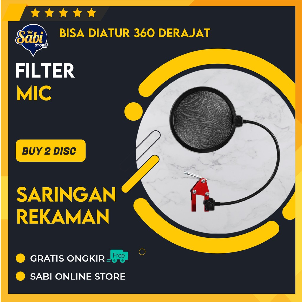 Jual SARINGAN MIC / POP SHIELD FILTER MIKROFON / DUAL LAYER BOP SUARA ...