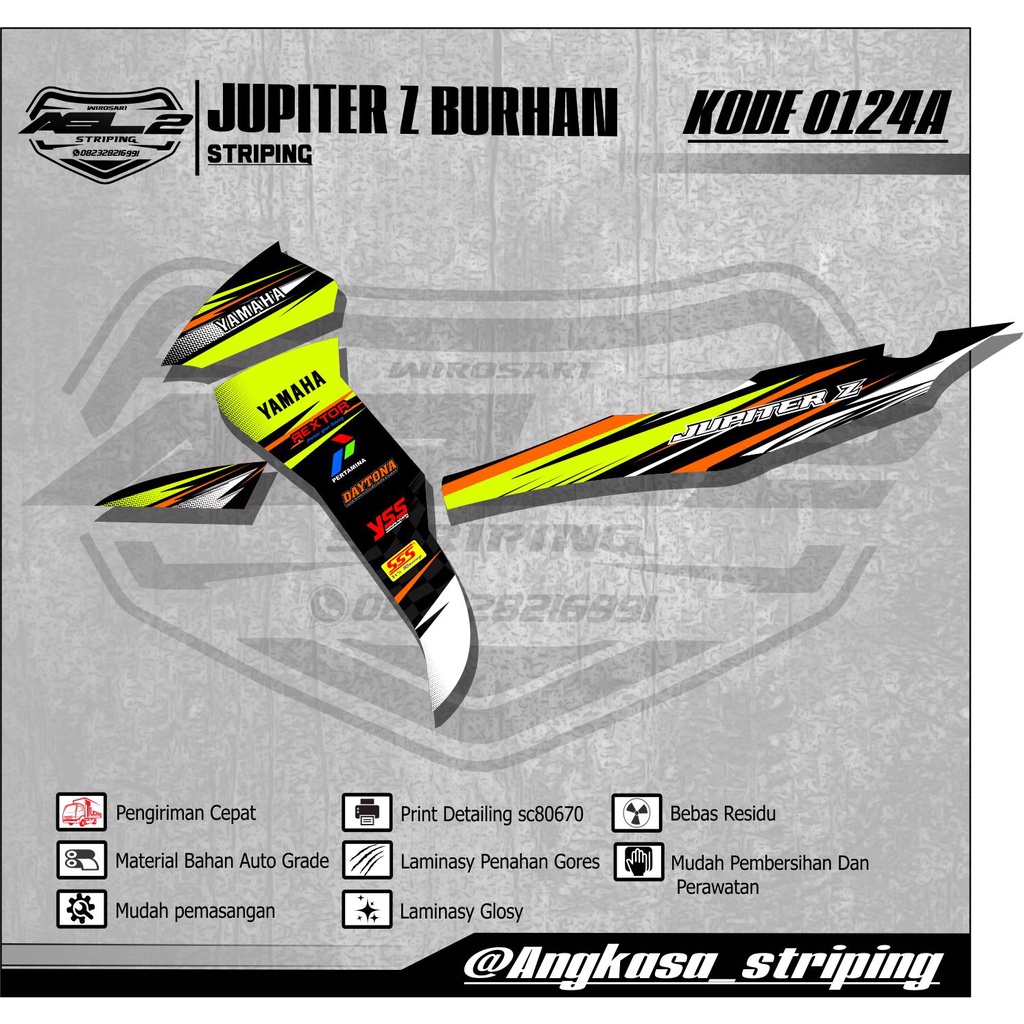 Jual 0124A STIKER STRIPING MOTOR YAMAHA JUPITER Z BURHAN -lis stripping ...