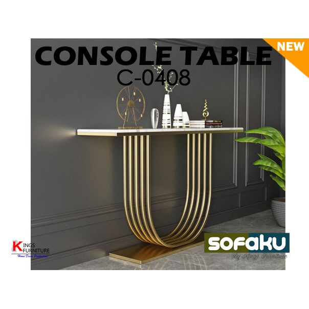 Jual CONSOLE Table C-0408 - Meja Besi Gold Mewah Shape U Meja Bentuk U ...