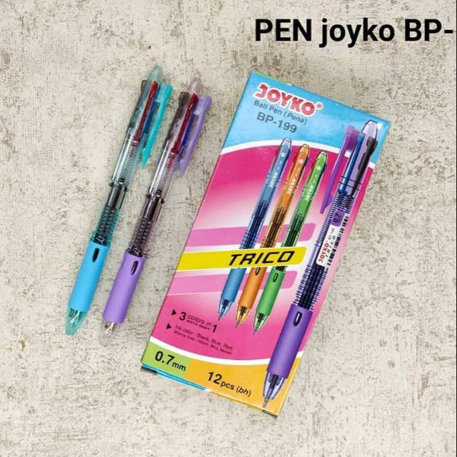 Jual Bolpoint Joyko Trico 3 Warna Bp-199 0.7Mm | Shopee Indonesia