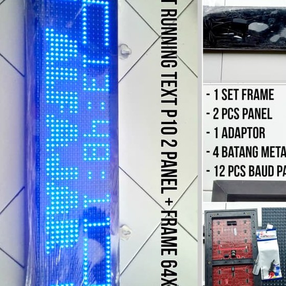 Jual JWS Running Text Jam Sholat Abadi + Frame 64 x 16 2 Panel Android ...