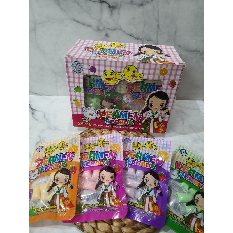Jual Permen Cemilan Snack Serbuk Buah Bantal Sirup Enak Mainan Anak ...