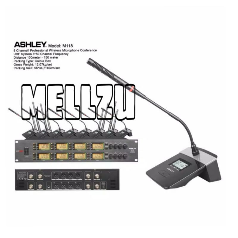 Jual Microphone Wireless Conference - Podium ASHLEY M118 ORIGINAL Mic ...